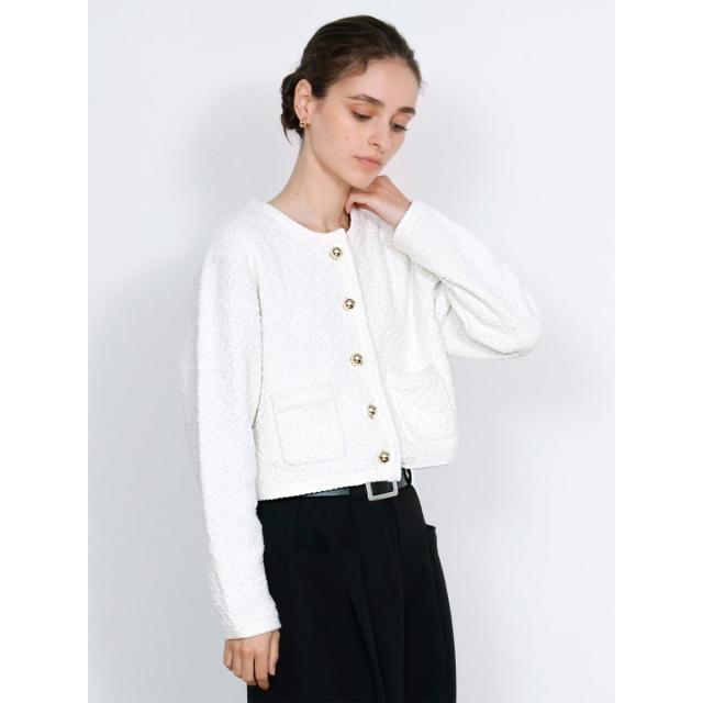 ドロー（DRAW）/ツイードニットカーディガン