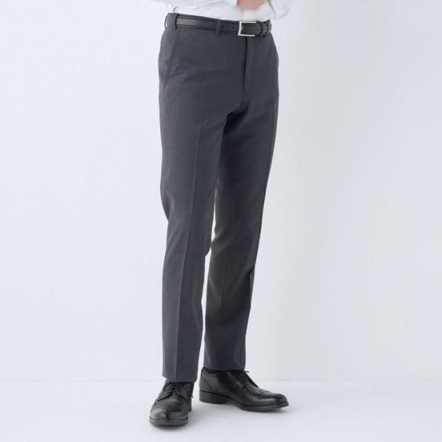 スーツセレクト（SUIT SELECT）/【ノータックテーパードパンツ】グレー 千鳥格子 チェック スラックス ストレッチ ノーアイロン