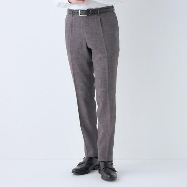 スーツセレクト（SUIT SELECT）/【洗えるテーパードパンツ】ワンタック スラックス 無地 撥水加工 ※裾上げ済み仕様