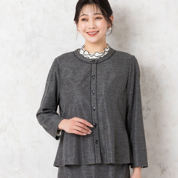 ミゼール（missel）/ノーカラーペプラムジャケット【セットアップ可】