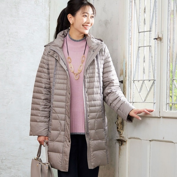 ミゼール（missel）/【フード取り外し可】軽量 ソフトタフタダウンコート