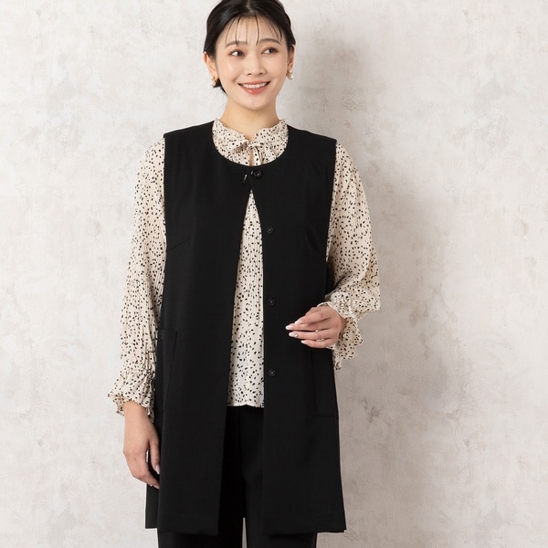 ミゼール（missel）/【洗える・セットアップ可能】ノーカラーロングベスト