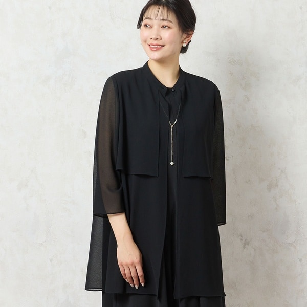 ミゼール（missel）/【洗える・セットアップ可能・3L/4Lサイズあり】ジョーゼットロングブラウス