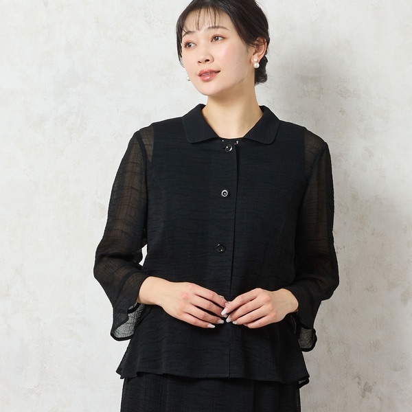 ミゼール（missel）/【洗える・セットアップ可能・3L/4Lサイズあり】ペプラムブラウス