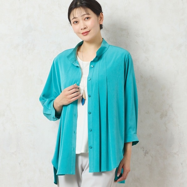 ミゼール（missel）/【洗える・接触冷感】Soalonタックフレアシャツ