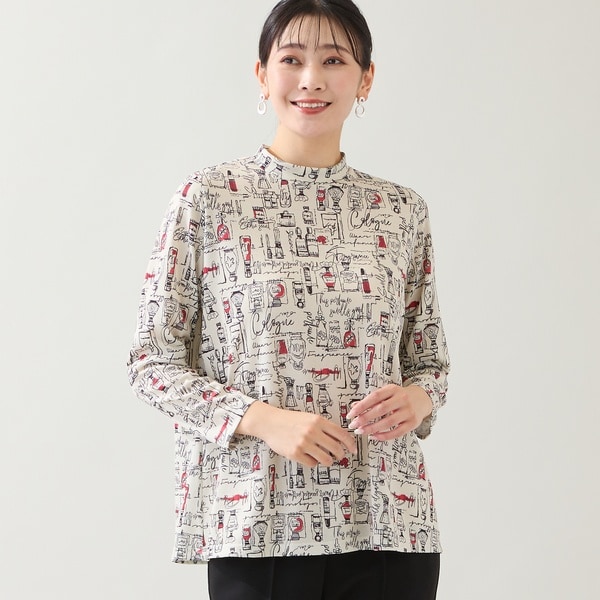 ミゼール（missel）/【洗える・日本製・3L/4Lサイズあり】コスメ柄カットソー