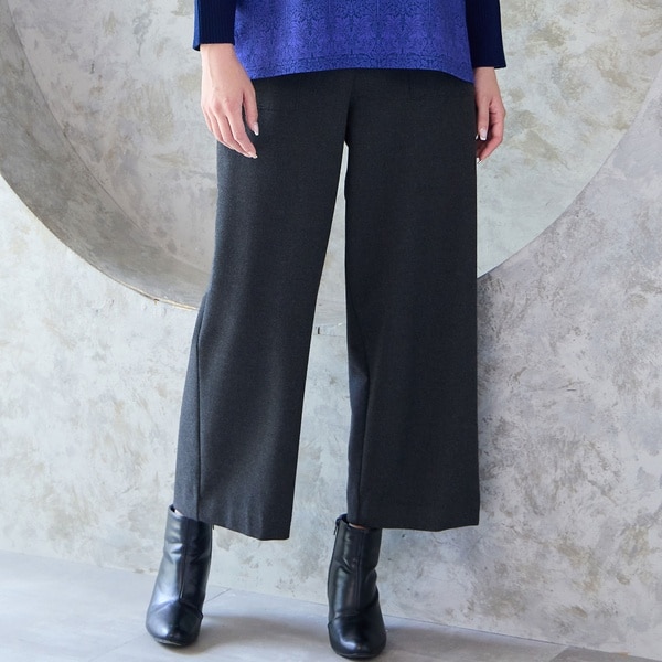 ミゼール（missel）/【あったか素材・洗える・3L/4Lサイズあり】両面起毛セミワイドパンツ