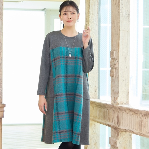 ミゼール（missel）/【WEB限定カラーあり・3L/4Lサイズあり】スライバーチェックワンピース