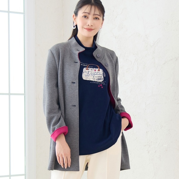 ミゼール（missel）/【3L/4Lサイズあり】ソフトダンボールニット ジャケット