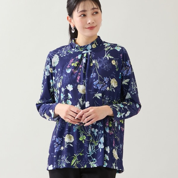 ミゼール（missel）/【洗える・日本製・3L/4Lサイズあり】ボタニカル柄カットソー