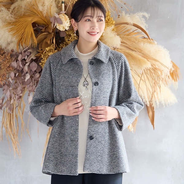 ミゼール（missel）/千鳥柄Aラインジャケット