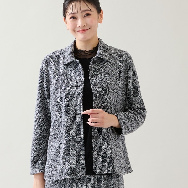 ミゼール（missel）/【セットアップ可】ツイード柄ペプラムジャケット