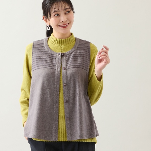ミゼール（missel）/【洗える・3L/4Lサイズあり】ふんわり起毛ベスト