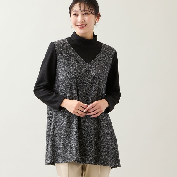 ミゼール（missel）/【洗える・日本製・3L/4Lサイズあり】起毛ジャカードチュニック