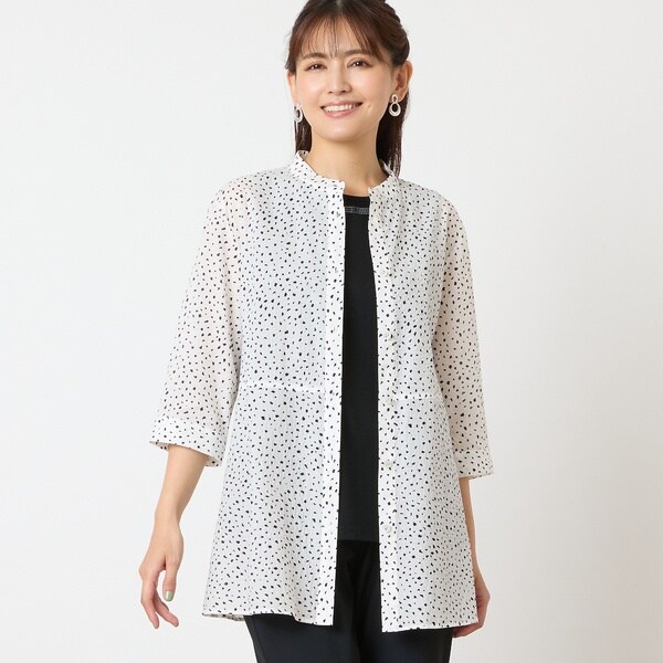 ロブジェ（LOBJIE）/【洗える・綿100】ドット柄チュニックシャツ