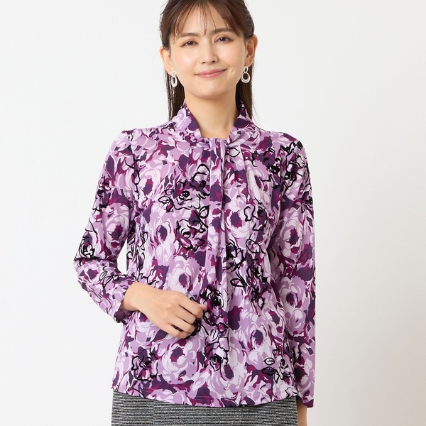 ロブジェ（LOBJIE）/【洗える・日本製】チュールプリントカットソー