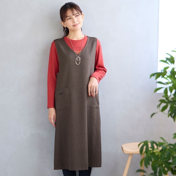 ロブジェ（LOBJIE）/【洗える】Vネックジャンパースカート