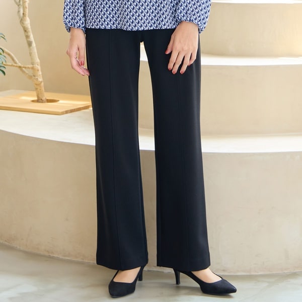 ロブジェ（LOBJIE）/【あったか素材・洗える・セットアップ可能】セミワイドストレートパンツ