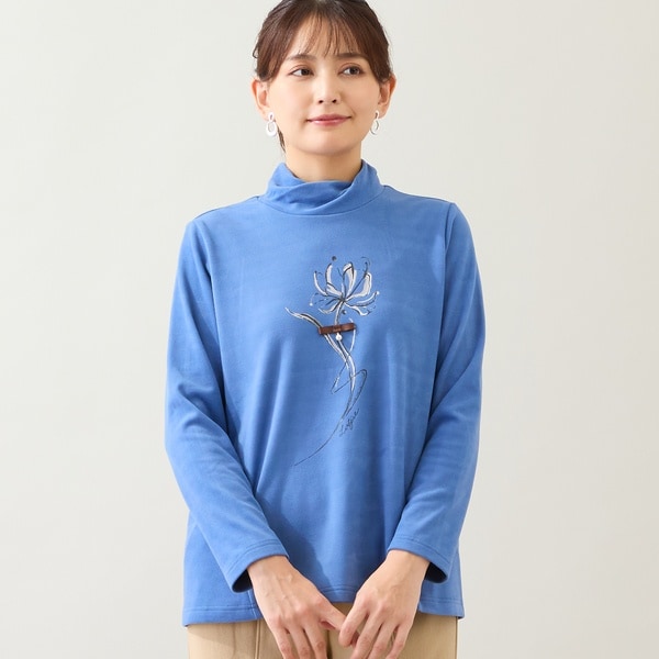 ロブジェ（LOBJIE）/【洗える】花プリント起毛カットソー