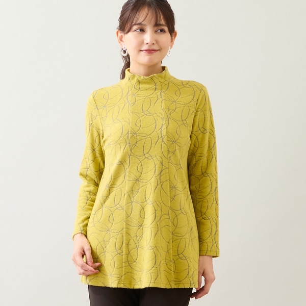 【NEW】ロブジェ（LOBJIE）/【洗える・日本製】サークルジャカード起毛カットソー