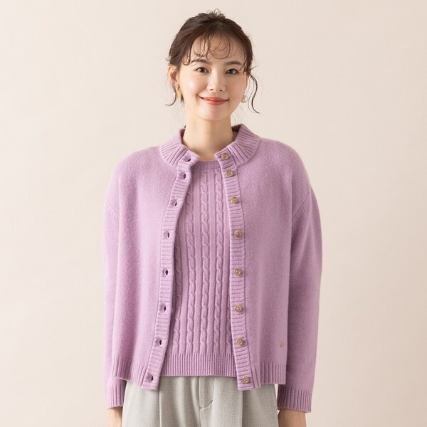 リリアンビューティ エクラ（Liliane Burty ECLAT）/【アンサンブル対応/S・Mサイズ】カシミヤ12GGカーディガン