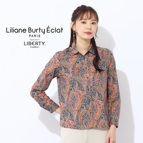 リリアンビューティ エクラ（Liliane Burty ECLAT）/【洗える】リバティ　ペイズリープリント衿付きブラウス