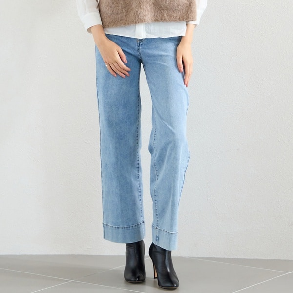 リリアンビューティ エクラ（Liliane Burty ECLAT）/【洗える】センタープレスデニムパンツ