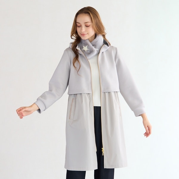 リリアンビューティ エクラ（Liliane Burty ECLAT）/ダンボール×タフタ切り替えコート