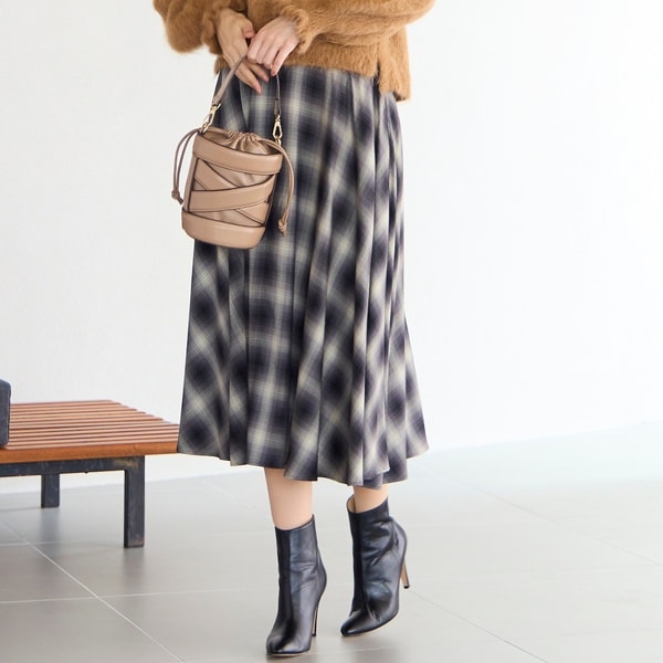 リリアンビューティ エクラ（Liliane Burty ECLAT）/【セットアップ対応】オンブレーチェックスカート