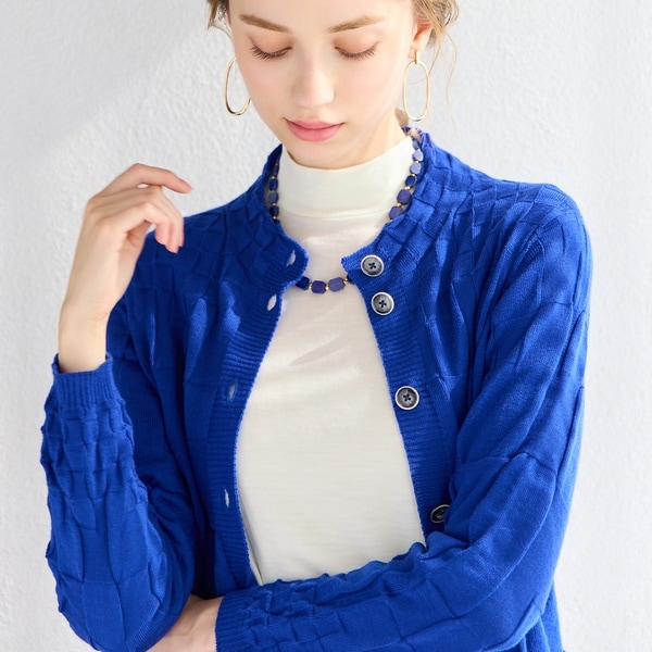 リリアンビューティ エクラ（Liliane Burty ECLAT）/ホールガーメント編地変化カーディガン