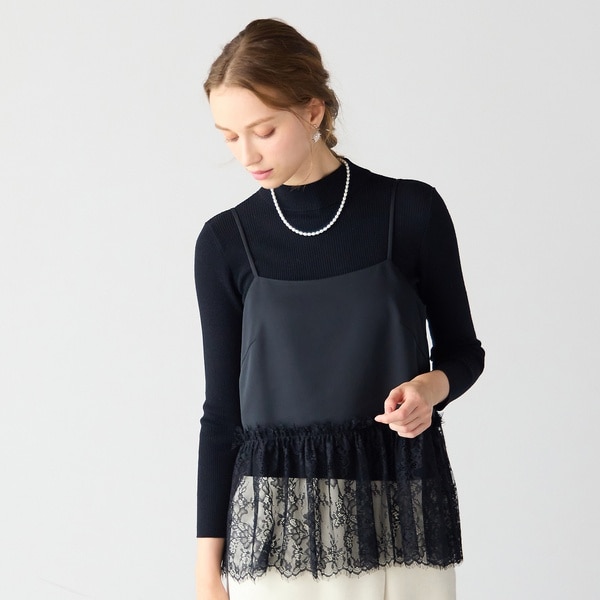 リリアンビューティ エクラ（Liliane Burty ECLAT）/【洗える】裾レースレイヤードキャミソール