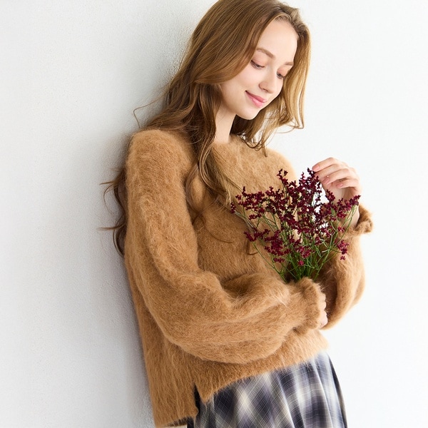 リリアンビューティ エクラ（Liliane Burty ECLAT）/アルパカシャギープルオーバーニット