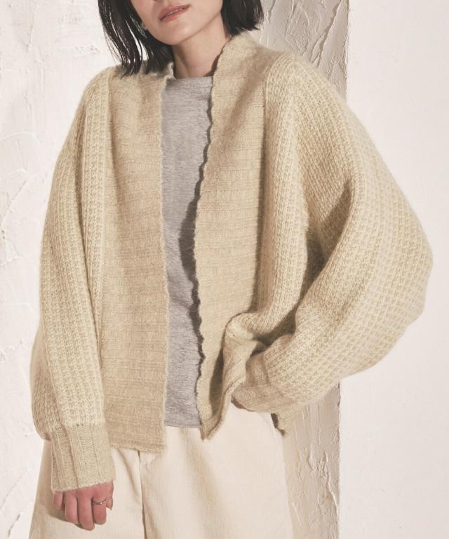 オードリーアンドジョンワッド（Audrey and John Wad）/【Audrey and John Wad】アンゴラ混接結ニットカーディガン