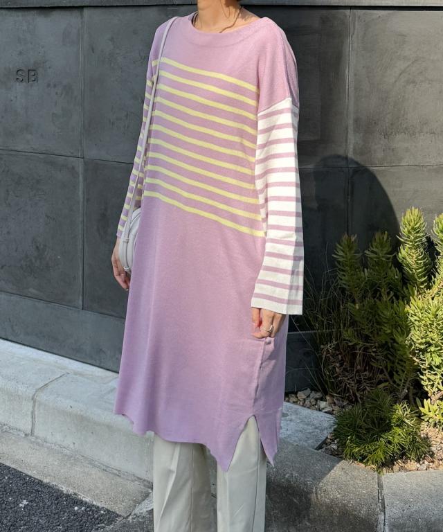 オードリーアンドジョンワッド（Audrey and John Wad）/【Audrey and John Wad】ボートネックニットワンピース