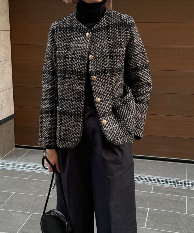 ランドワーズセレクト（LANDWARDS SELECT）/【John Branigan】ノーカラーツイードジャケット