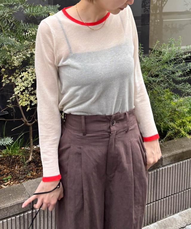 オードリーアンドジョンワッド（Audrey and John Wad）/長袖シアーニットトップス−手洗い可−