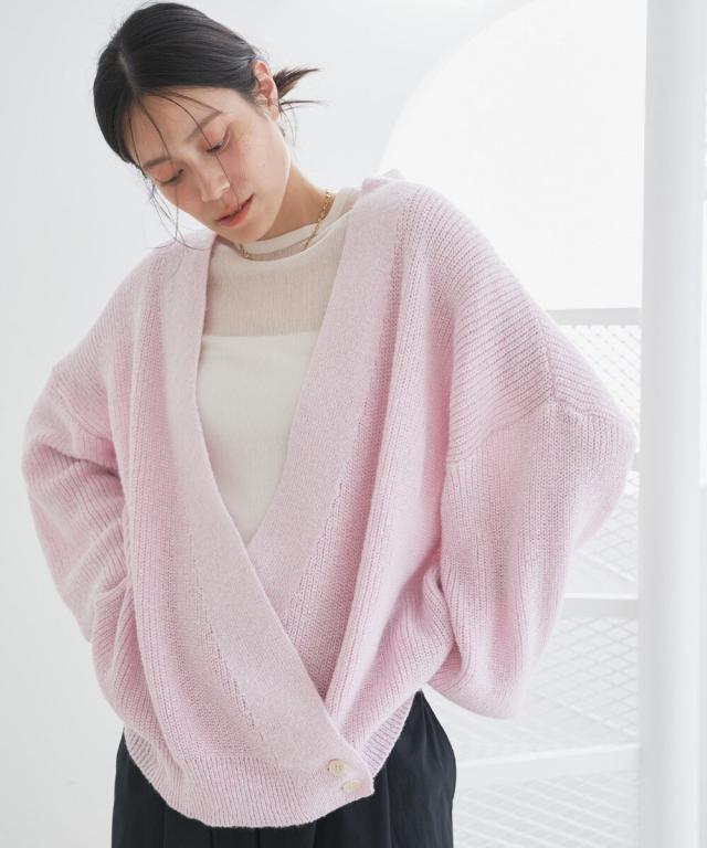 オードリーアンドジョンワッド（Audrey and John Wad）/和紙混カシュクール長袖カーディガン−手洗い可−