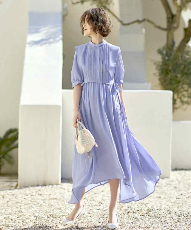 ルイルエブティック/【S〜3L】ジレ付きサイドプリーツワンピースの通販