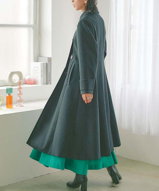 ルイルエブティック（RUIRUE BOUTIQUE）/【S〜3L】ウーリーストレッチ・フレアチェスターコート