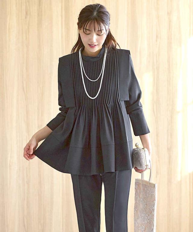 ルイルエブティック（RUIRUE BOUTIQUE）/フロントピンタックフレアトップス＆パンツセットアップ