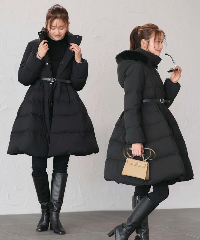 ルイルエブティック（RUIRUE BOUTIQUE）/【洗える/撥水/静電気防止加工】 マルチway ・ エコファーフード ロングダウンコート(ベルト付き