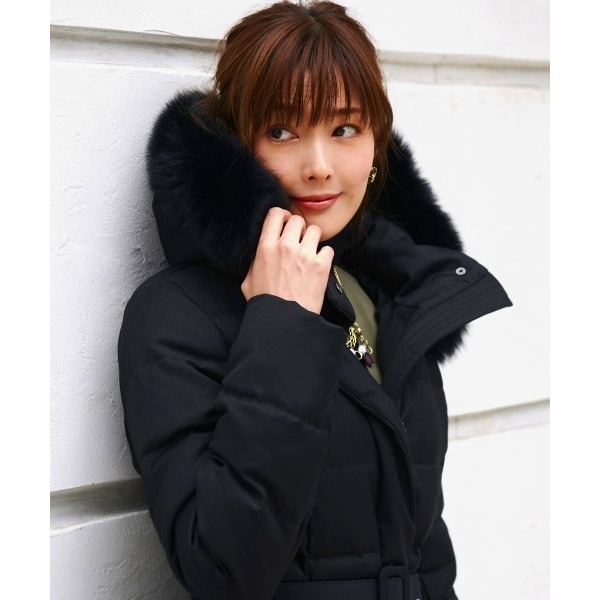 ルイルエブティック（RUIRUE BOUTIQUE）/【静電気防止】ベルト付きフォックスファーダウンコート