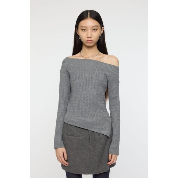 マウジー（MOUSSY）/ASYMMETRY SHOULDER CABLE ニット