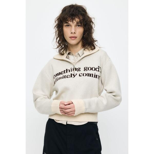【NEW】マウジー（MOUSSY）/LETTERED HALF ZIPセーター