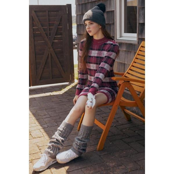 リエンダ（rienda）/【RIENDA GOLF】タータンチェックタイトニットワンピース