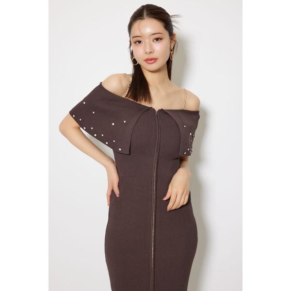 リエンダ（rienda）/2WAYオフショルビジューカラーハーフスリーブ