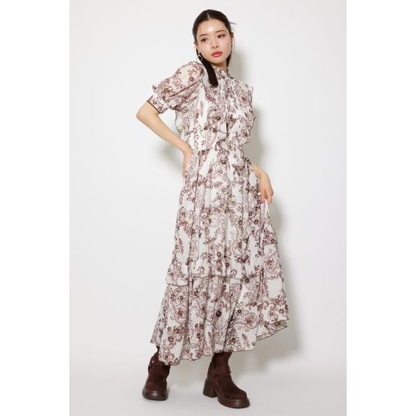 リエンダ（rienda）/フロントロングフリルマルチパターンワンピース