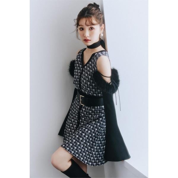 リエンダ（rienda）/many wayフェイクファージャガードミニニットワンピース