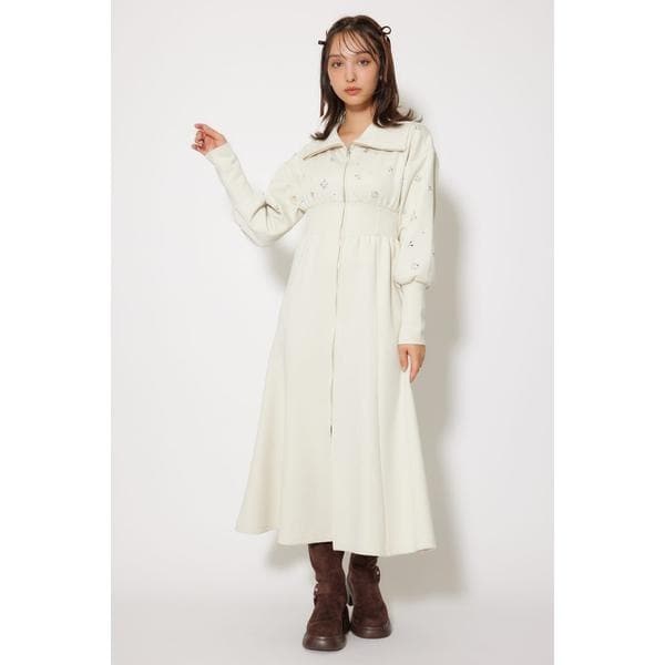 リエンダ（rienda）/フラワーモチーフスウェットワンピース