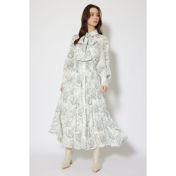 リエンダ（rienda）/ラインフラワーボウタイワンピース